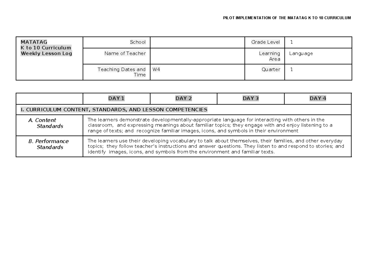 Language LES Q1 W4 v2 - MATATAG - PILOT IMPLEMENTATION OF THE MATATAG K TO 10 CURRICULUM MATATAG ...