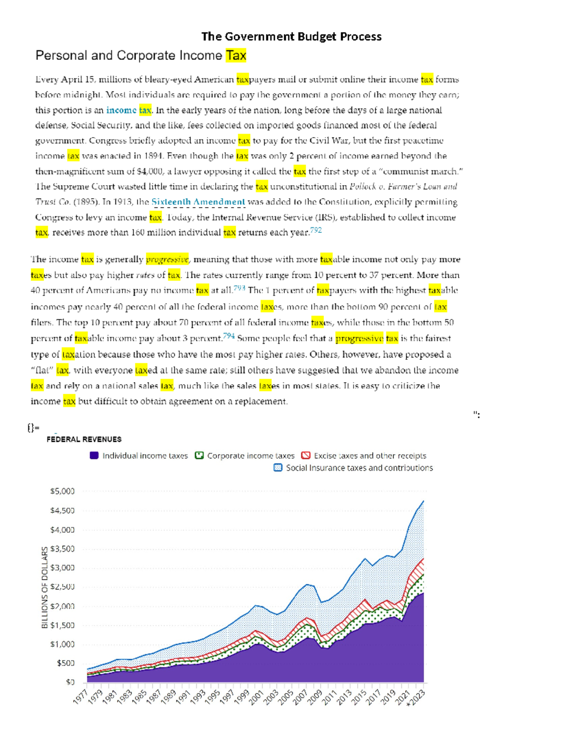 The Government Budget Process text excerpt - The Government Budget ...