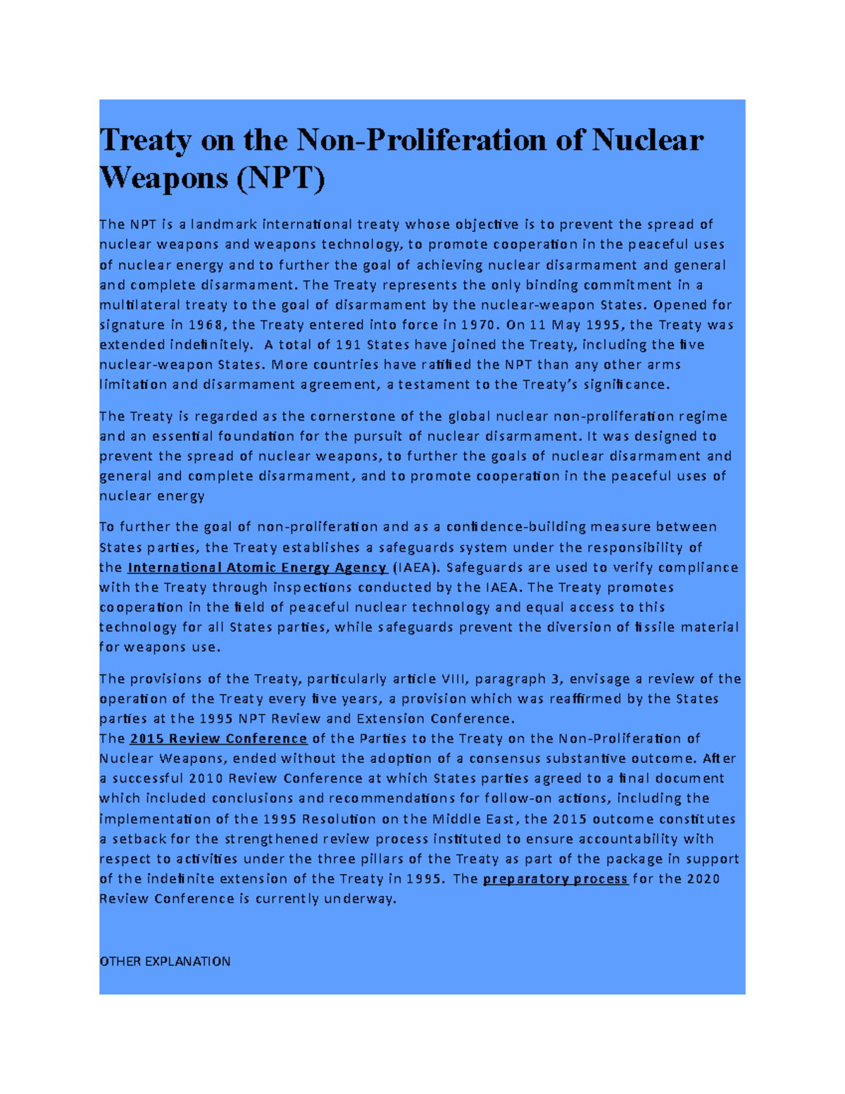 Bafin Sample Presentation - Treaty on the Non-Proliferation of Nuclear ...