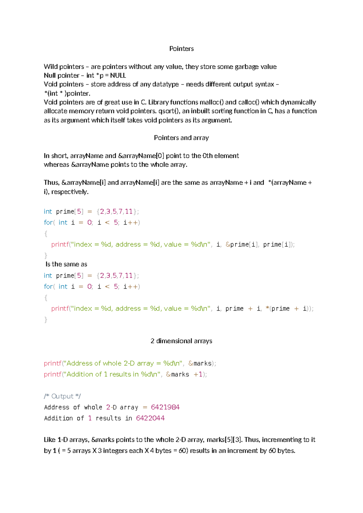 Pointers - Pointers Wild pointers – are pointers without any value ... Pointers - Pointers Wild pointers – are pointers without any value ...
