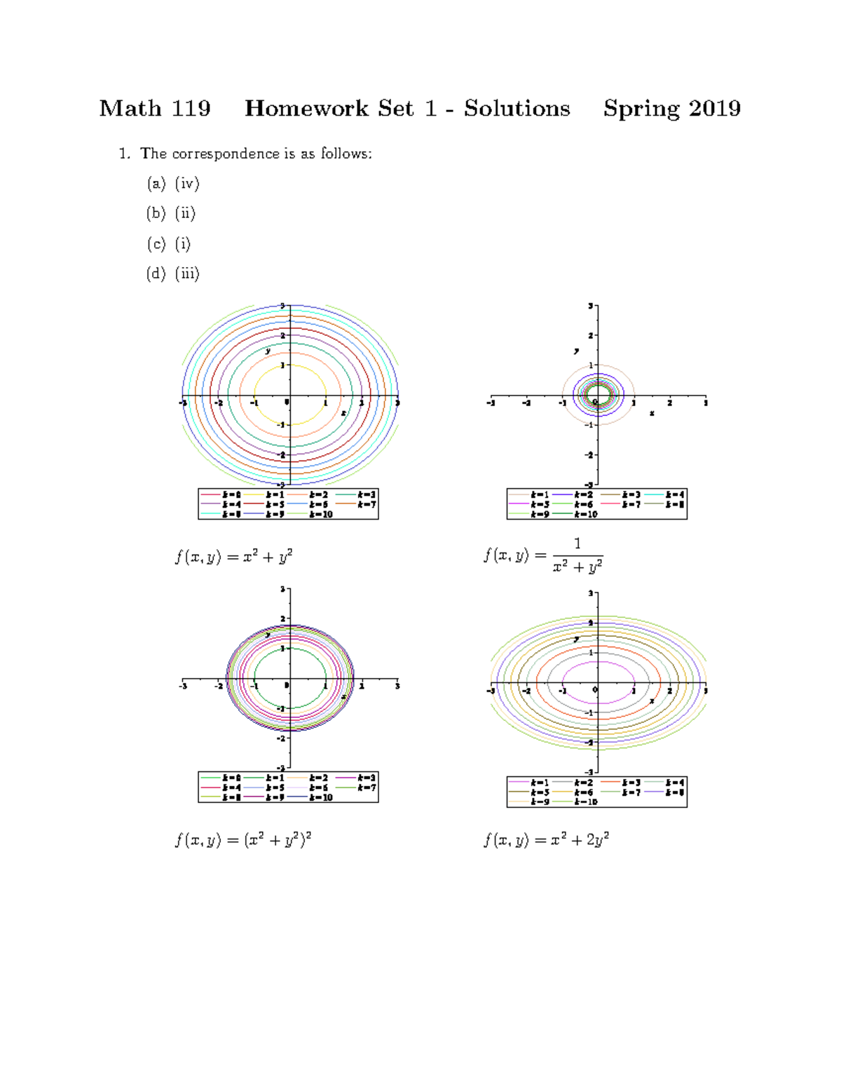 Homework 1 solutions - Math 119 Homework Set 1 - Solutions Spring 2019 ...