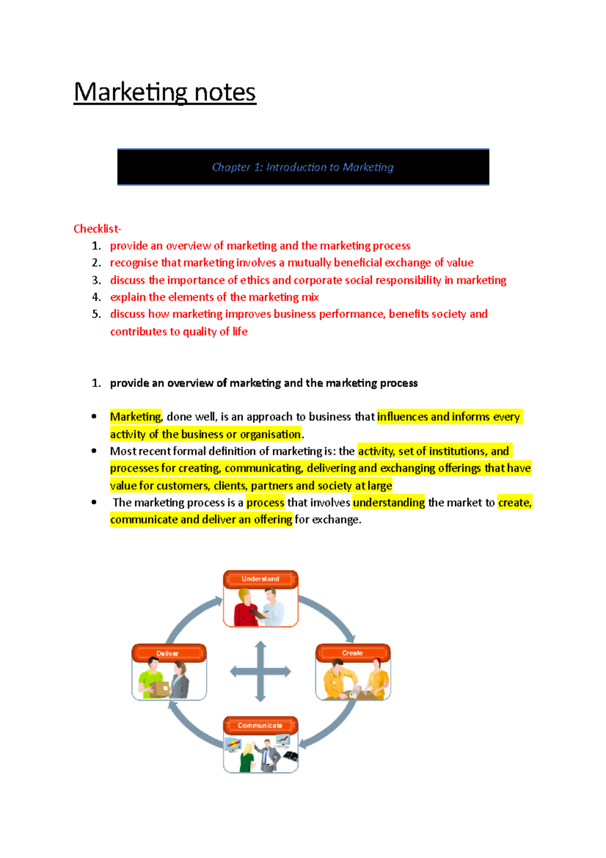 Marketing-notes-copy - Marketing notes Chapter 1: Introduction to ...