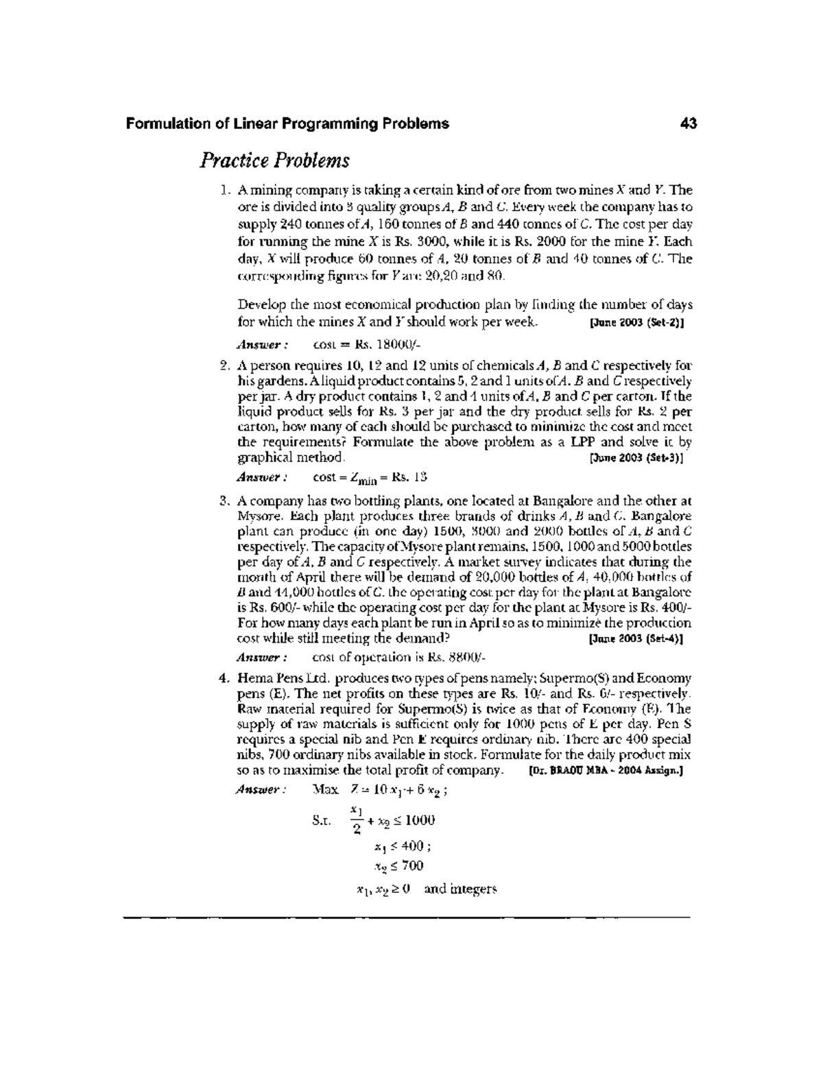 LPP Practice Problem - Operational Research - Studocu