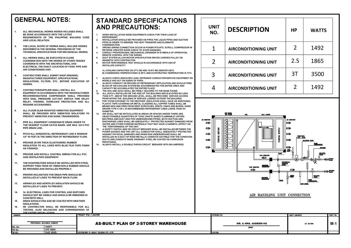 Mechanical - DSFDSFDS - UNIT NO. HP 1 WATTS 2 DESCRIPTION ...