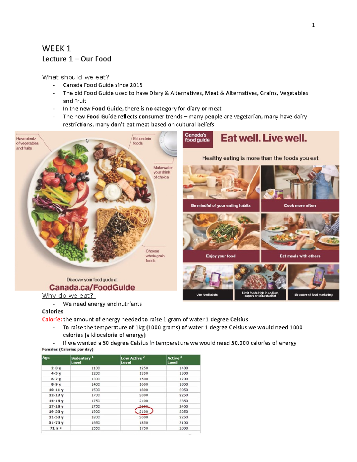 Lecture 1 - Our Food - WEEK 1 Lecture 1 – Our Food What should we eat ...