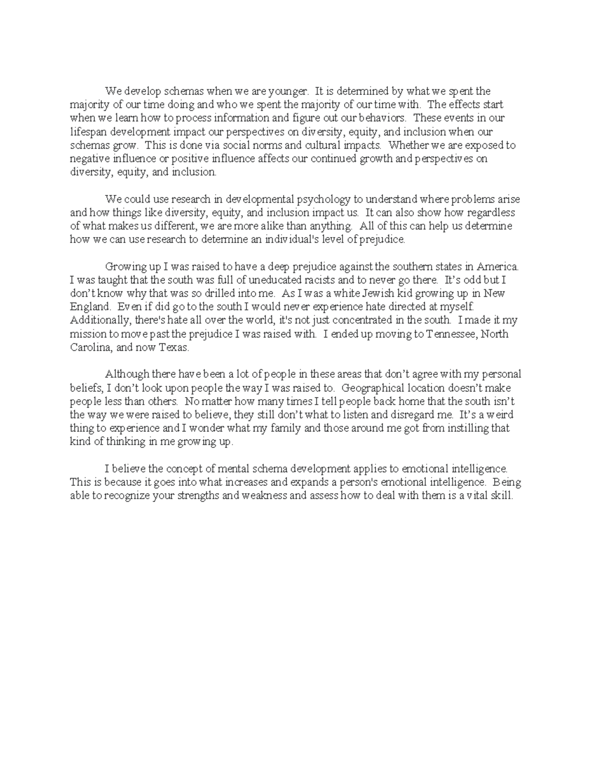 2-1 Discussion Schema Development - We develop schemas when we are ...