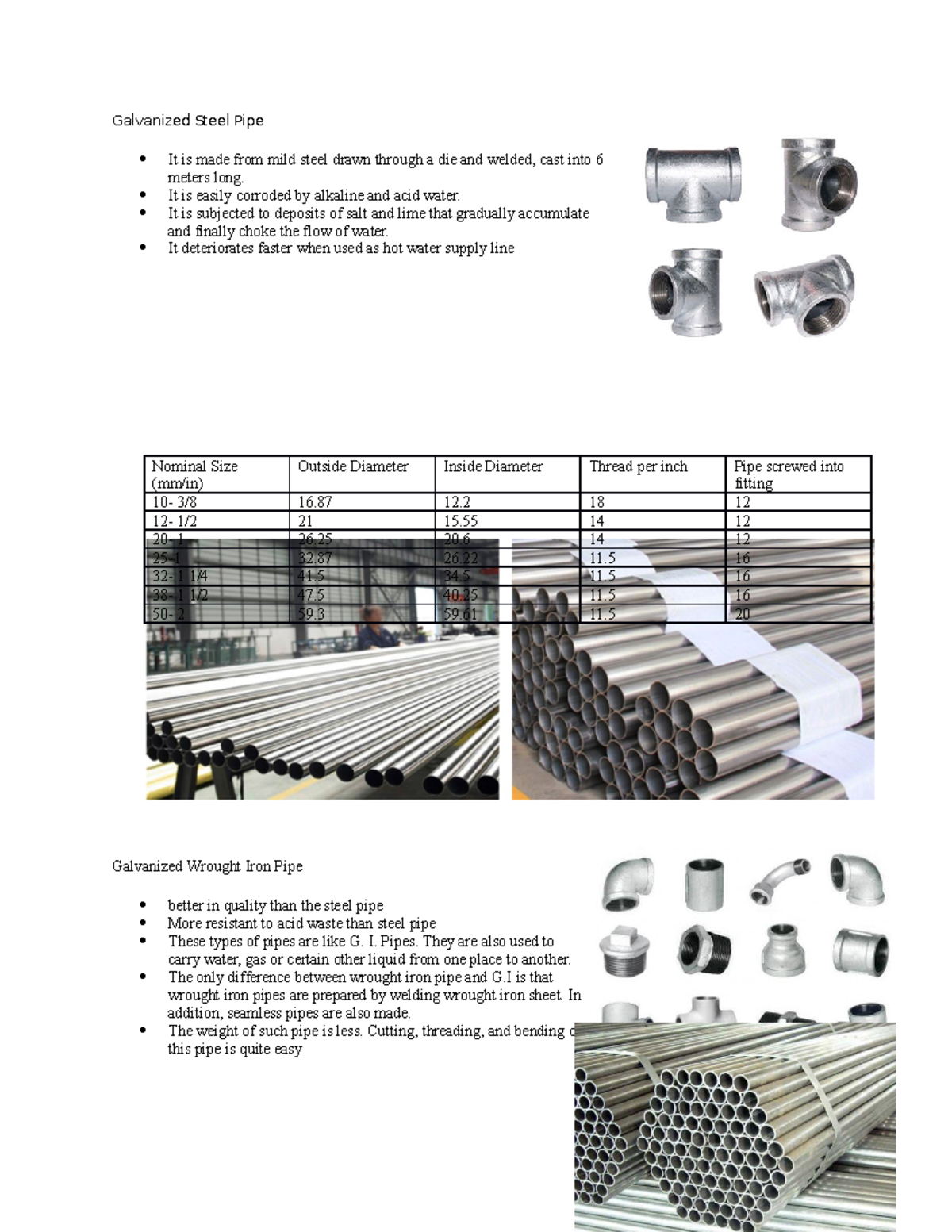 Plumbing - Lecture notes 1-2 - Construction Materials - Studocu