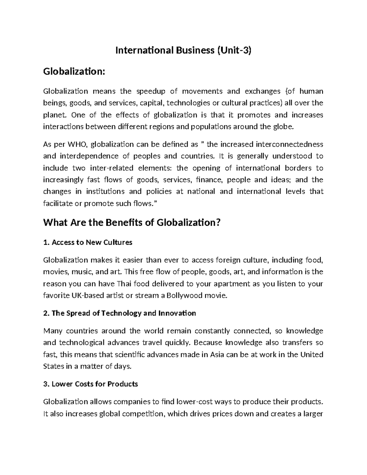 IB-UNIT 3 Notes - International business - International Business (Unit ...