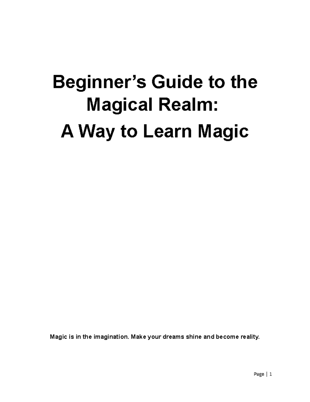 Magic - wwwwwwwwwwww - Beginner’s Guide to the Magical Realm: A Way to ...