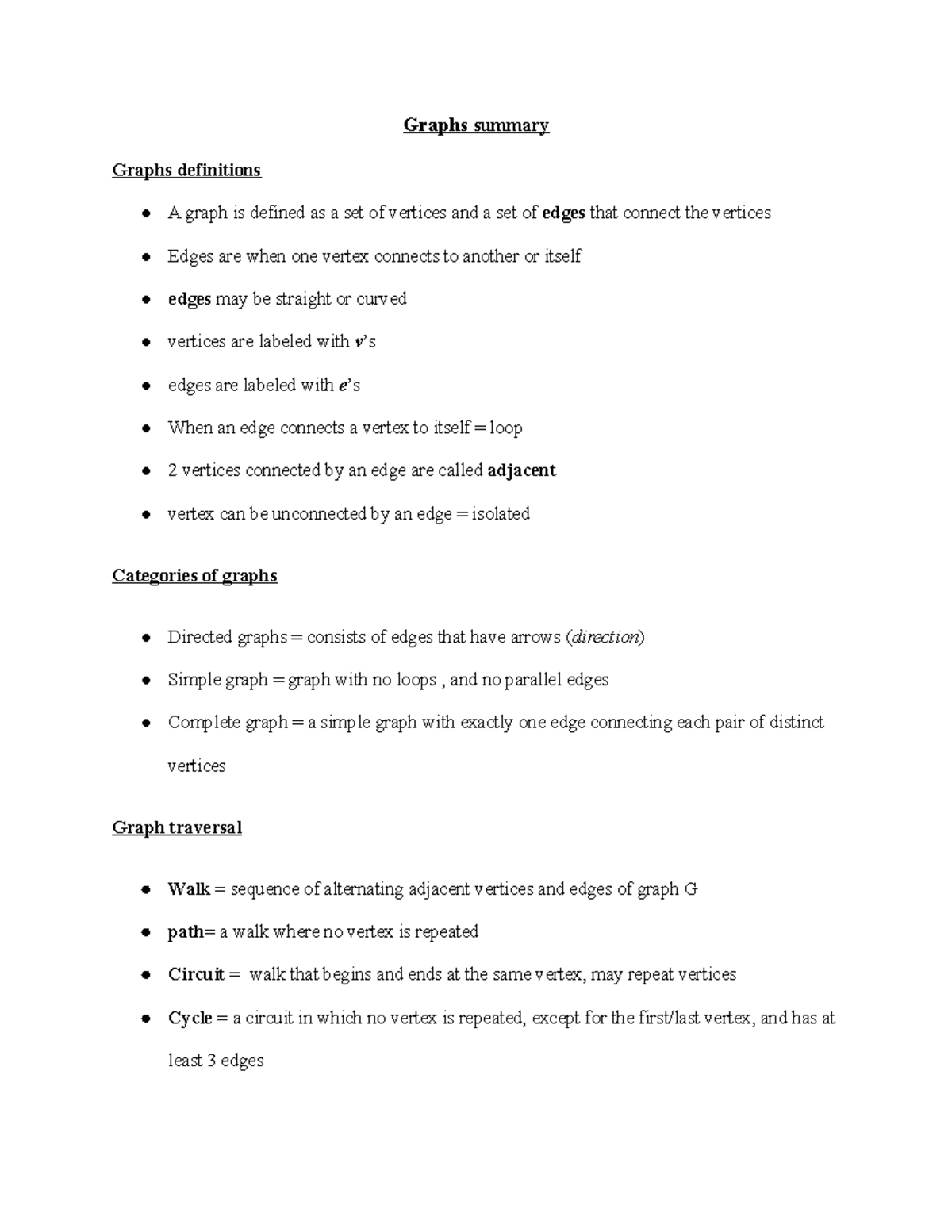 Discrete structure graphs - Graphs summary Graphs definitions A graph ...