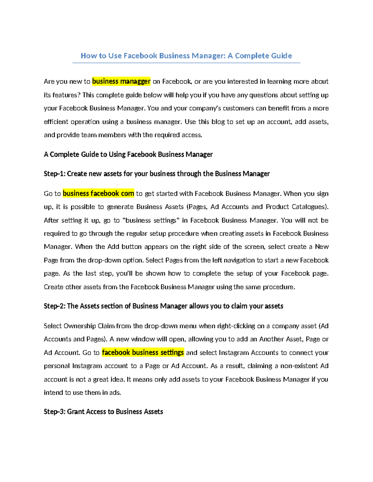 How to Use Facebook Business Manager-A Complete Guide - You and your company's customers can ...