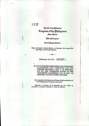 RA 10365 - Public Land Laws & Laws On Natural Resources - Studocu