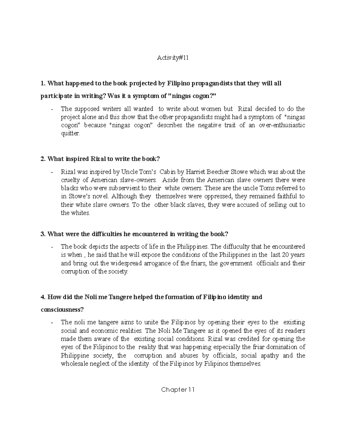 PH11-12 - Rizal-Chapter-11-12 - What happened to the book projected by ...