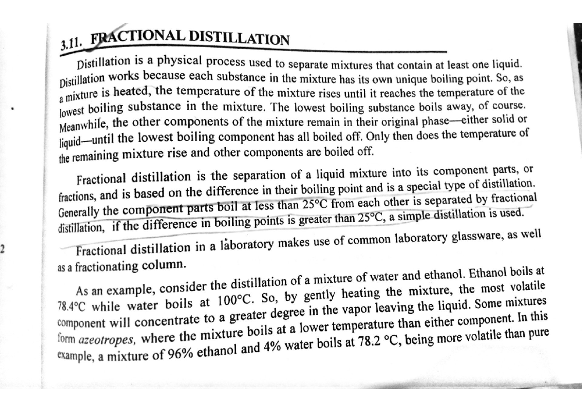 Fractional distillation - General and Analytical Chemistry - Studocu