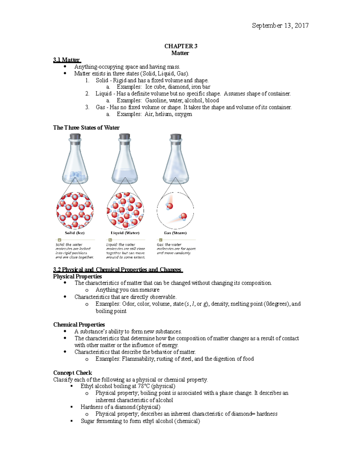 CHEM 17370 - WEEK 2 - Lecture notes 2 - CHAPTER 3 Matter 3 Matter ...