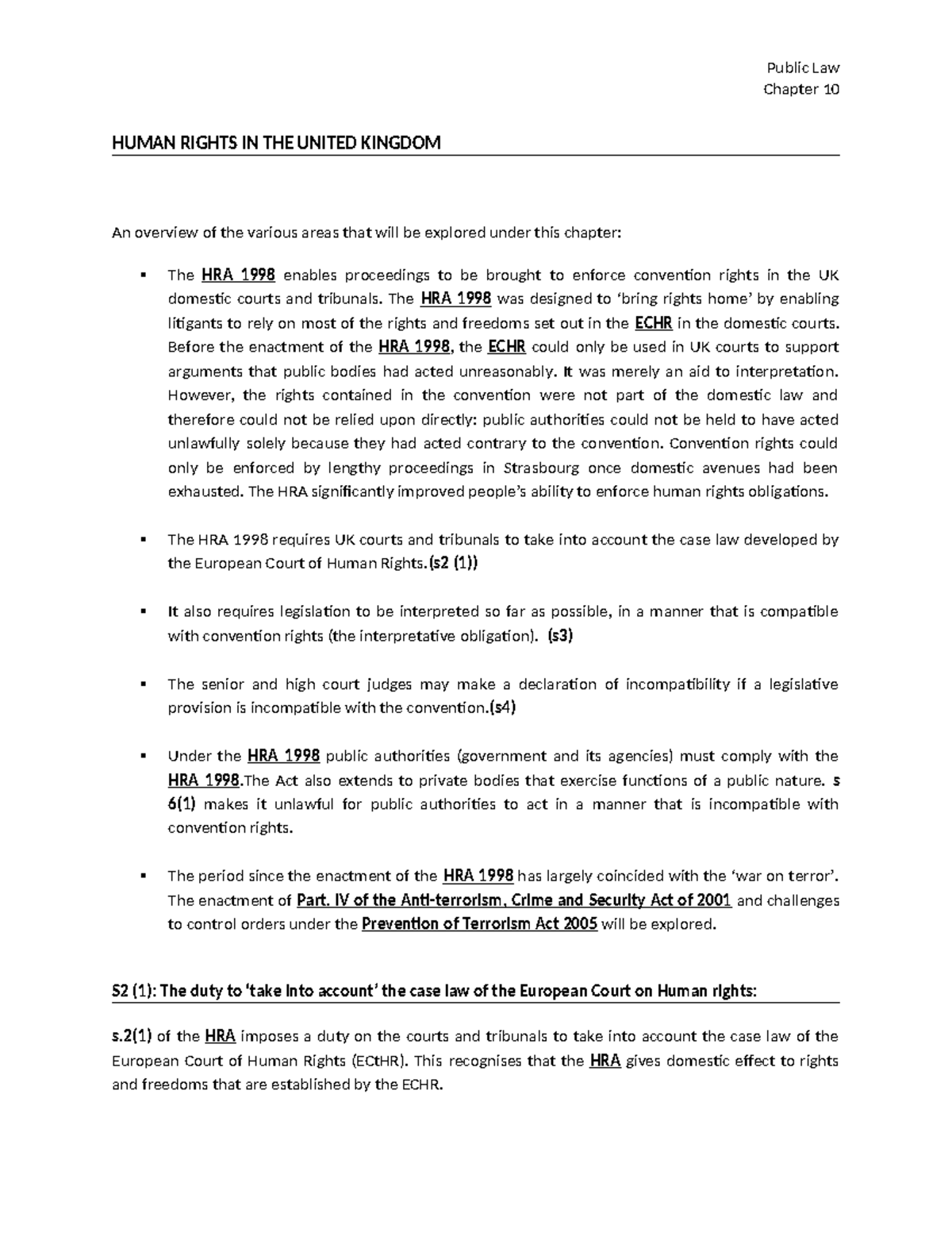 12. Human Rights in United Kingdom - Chapter 10 HUMAN RIGHTS IN THE ...