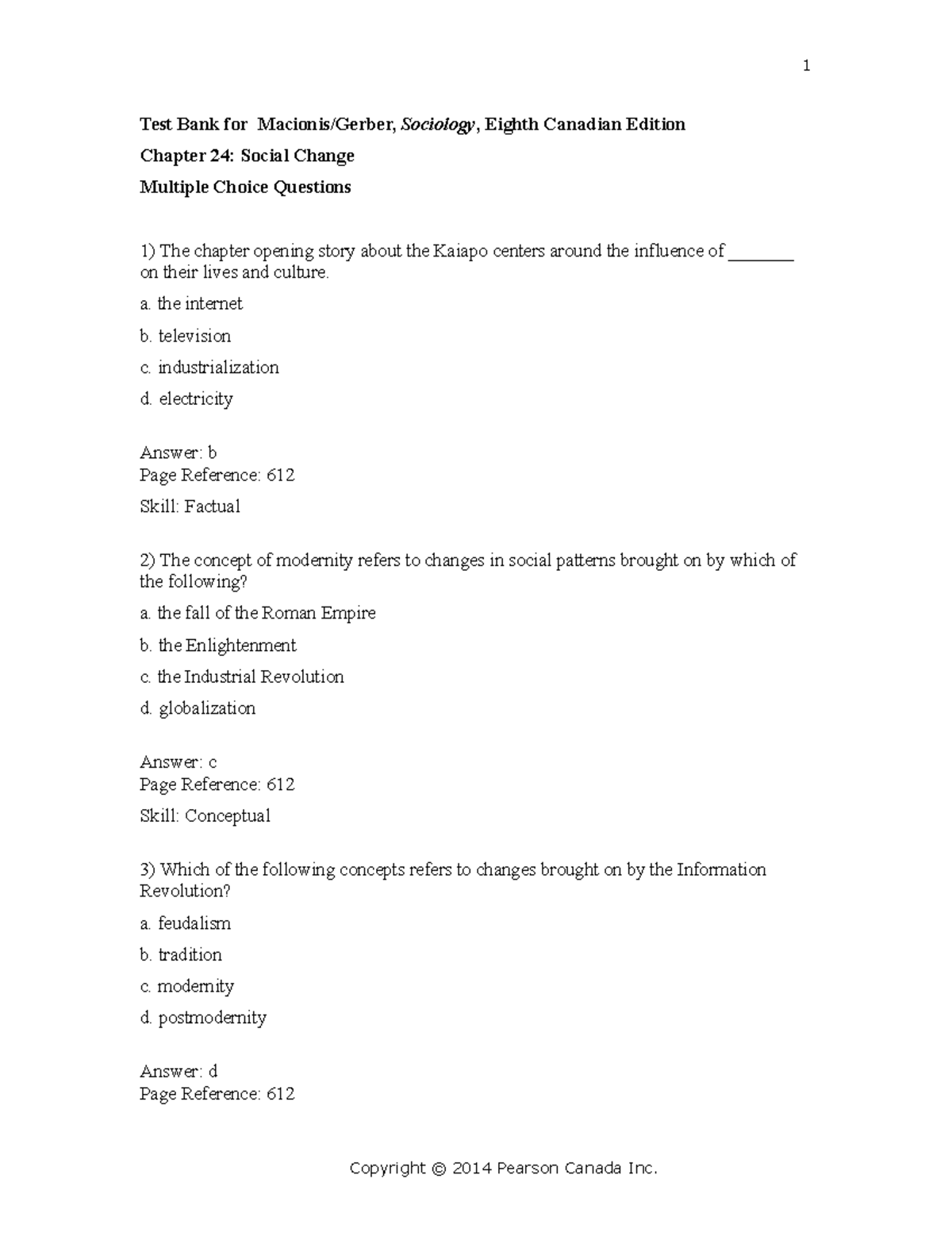 Multiple-Choice Questions 24-TIF - Test Bank for Macionis/Gerber ...