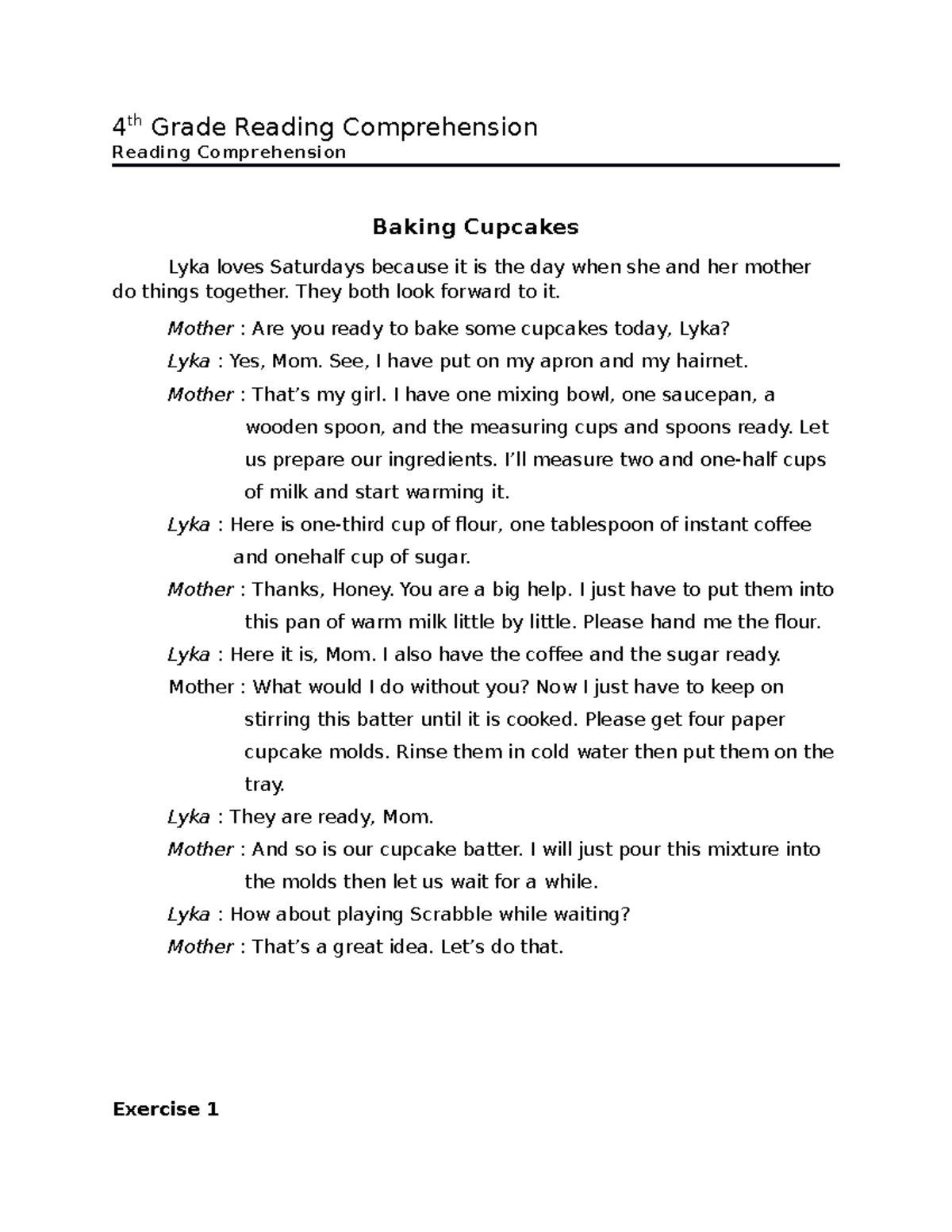 4th Grade Reading Comprehension - 4 th Grade Reading Comprehension ...