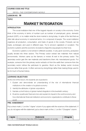 Contemporary World Exemplar Modules 1-12 - COLLEGE OF ARTS AND SCIENCES ...