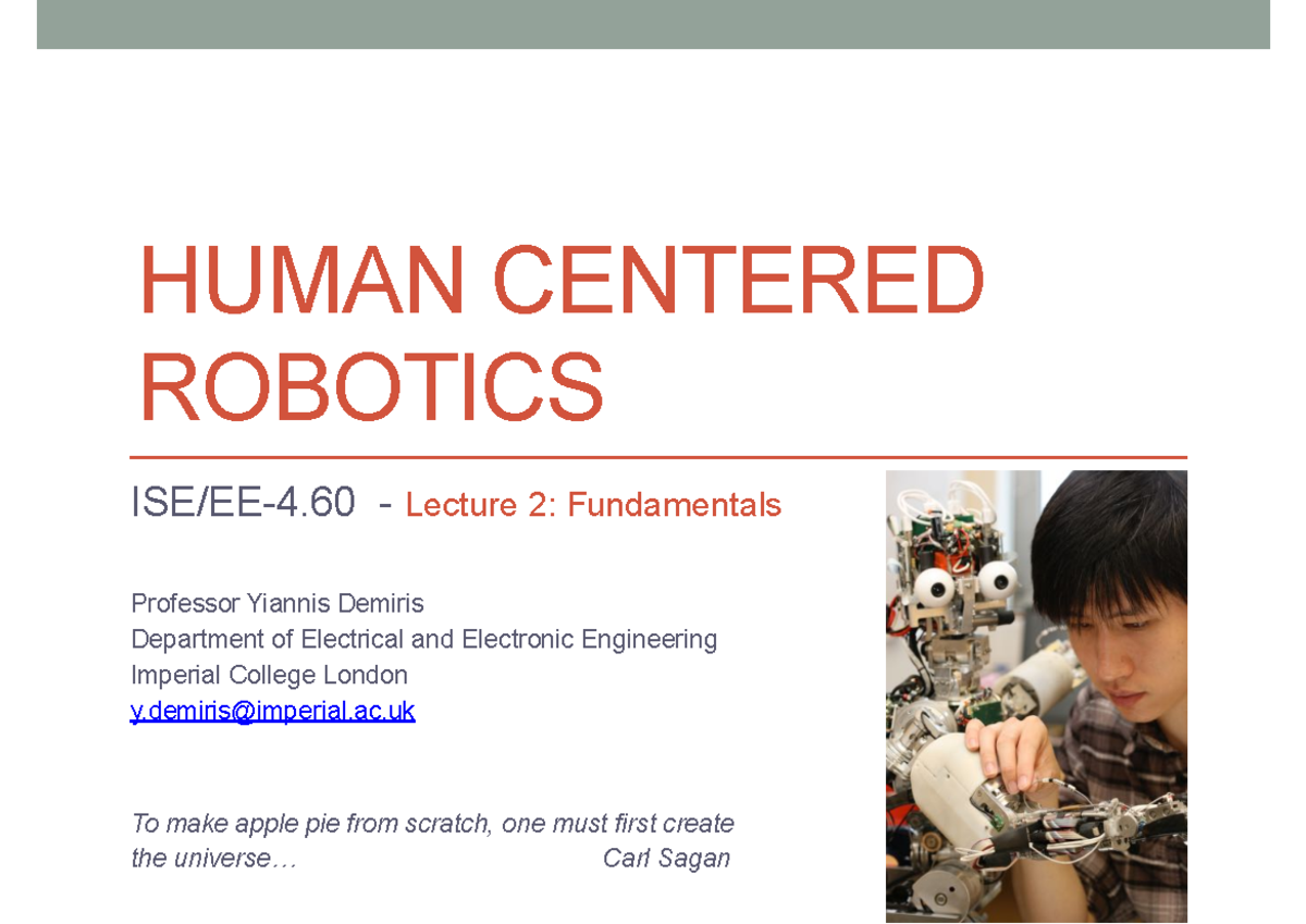 HCR2019-Lecture 2-Fundamentals - HUMAN CENTERED ROBOTICS ISE/EE-4 ...