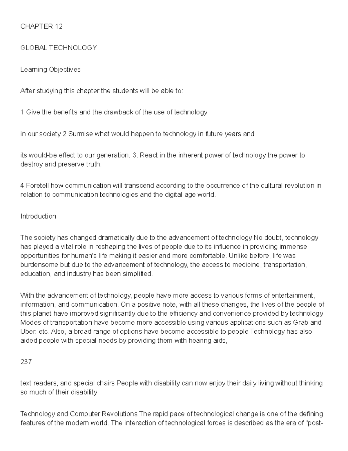 TCW - Chapter 12 - The Contemporary World - CHAPTER 12 GLOBAL ...