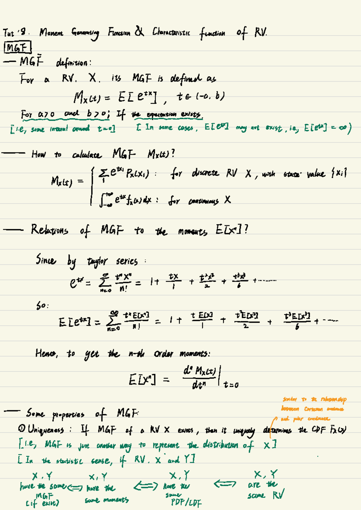 Tutorial 8 Solutions - Tut - 8. Moment Generating Function ...