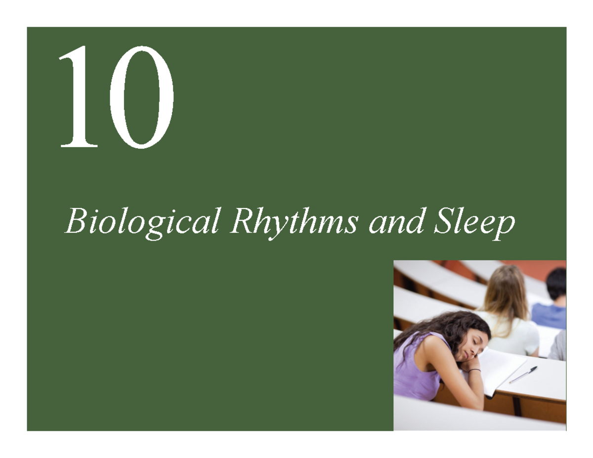 Biological Rhythms and Sleep (additional slides) Lecture - 1 0 ...