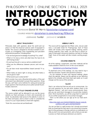 Philo 101 - Scarry's Beauty and Being Wrong (1st Chapter) - Scarry’s main points: 1. Some things ...