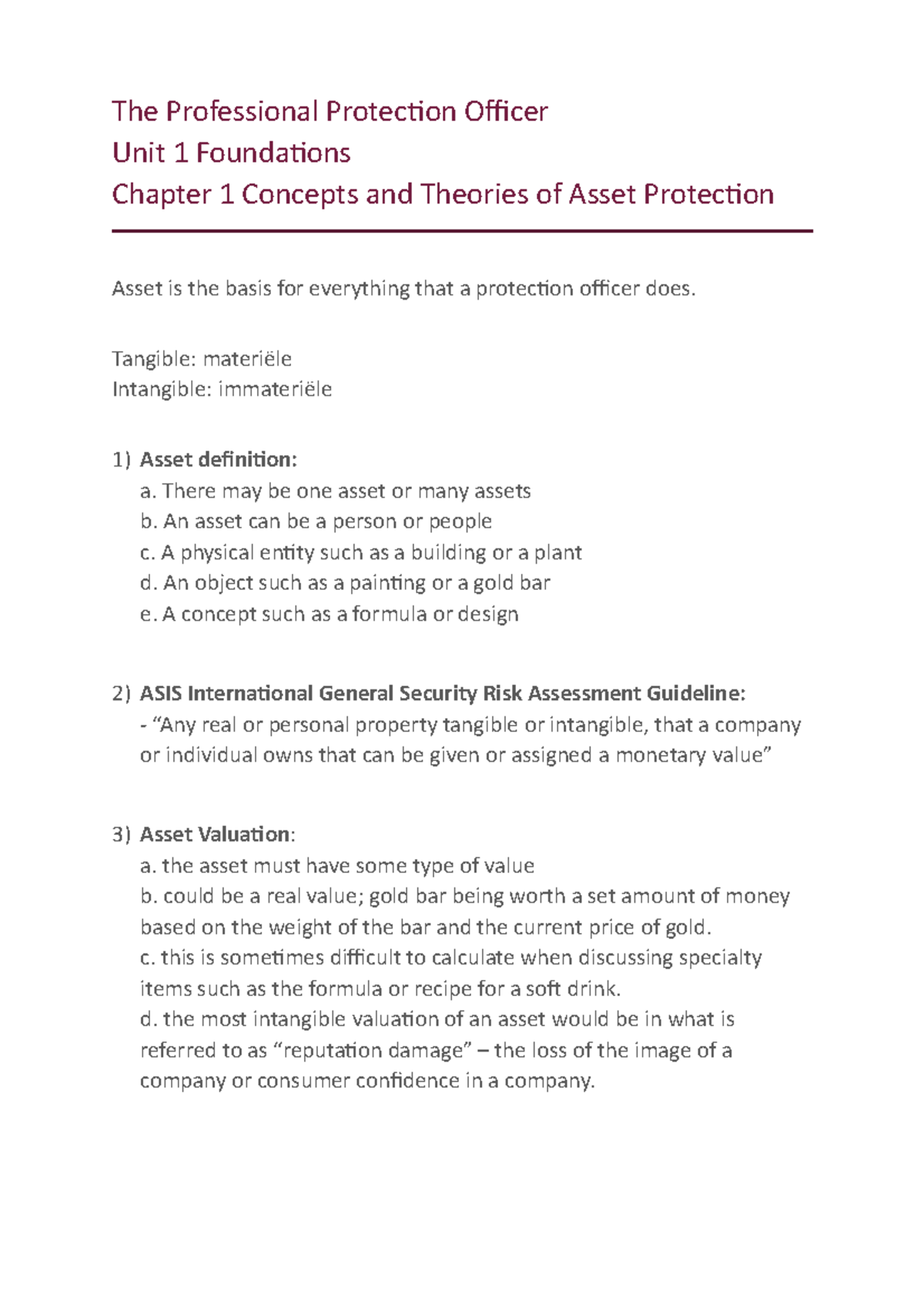 Unit 1, Chapter 1 - The Professional Protection Officer Unit 1 ...