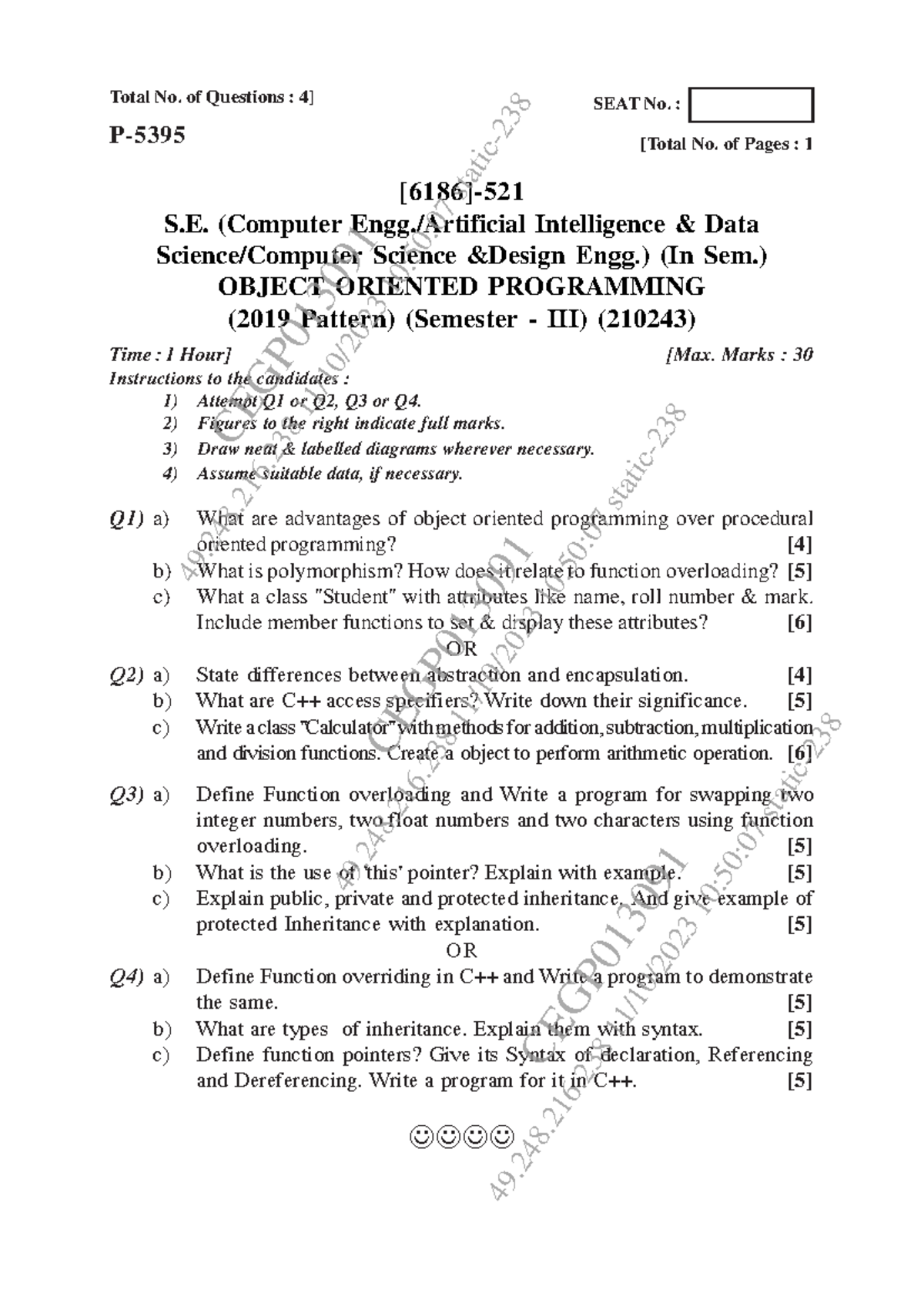 OOP Oct - 2023 - all second year practical or previous year question ...