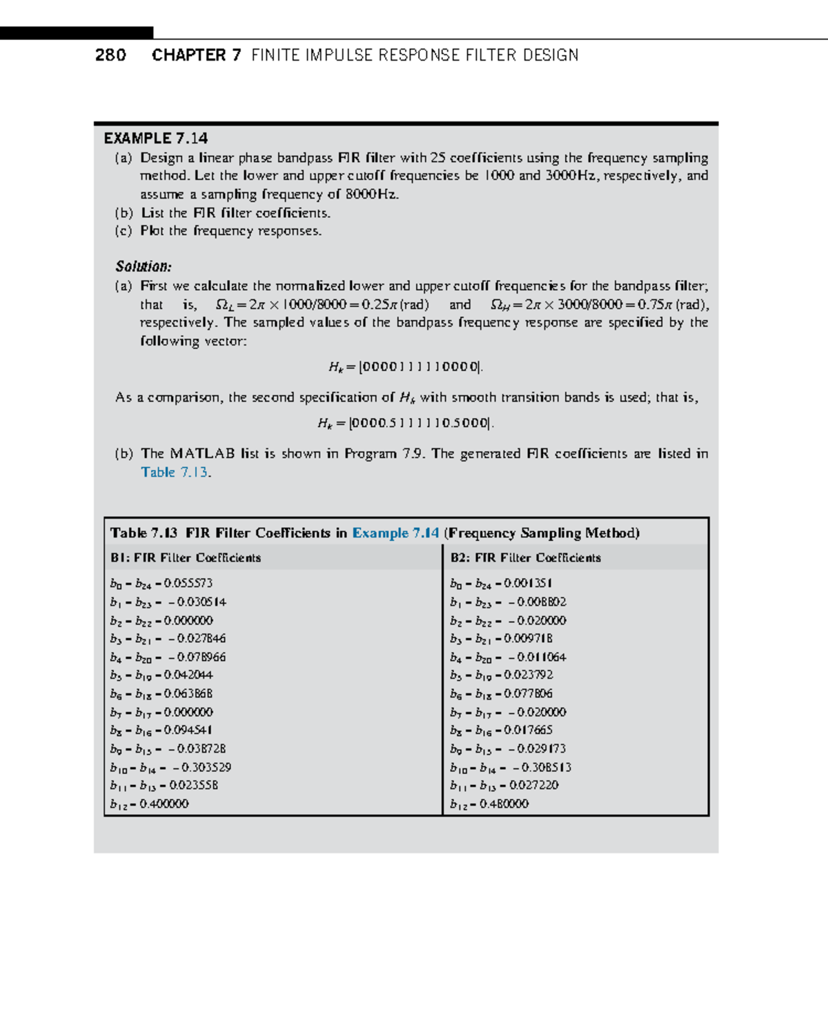 Finite Impulse Response - EXAMPLE 7. (a) Design a linear phase bandpass FIR filter with 25 - Studocu