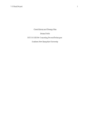 PSY 315 Final Project Milestone One - 3-3 Final Project Milestone One ...