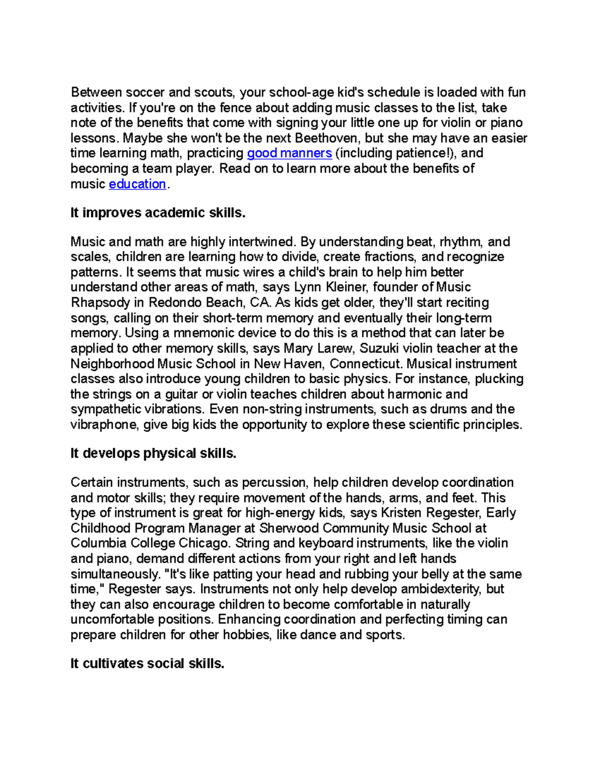 Importance OF Music - Between soccer and scouts, your school-age kid's ...