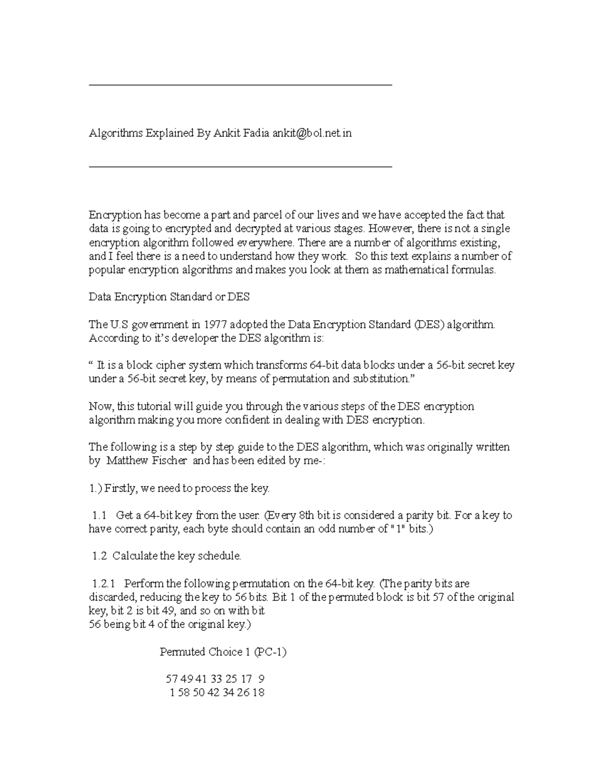 Algorithms Explained ...