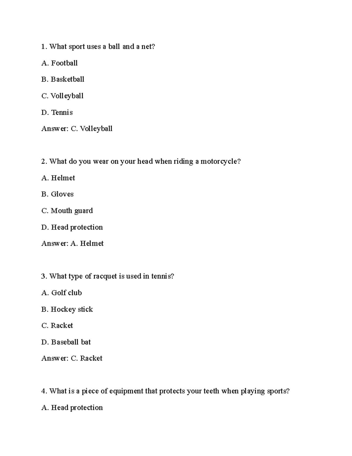 7 Mins Exercise Fdsf What Sport Uses A Ball And A Net A Football