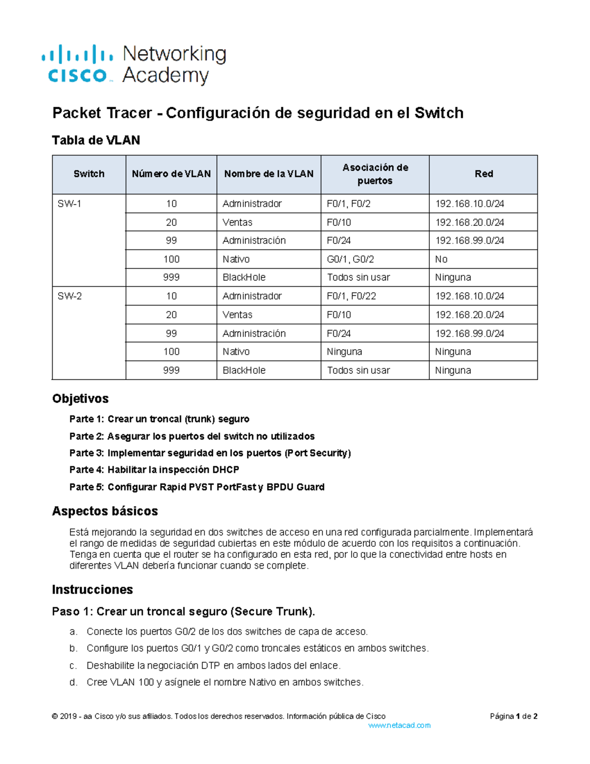 S06 s2 - Actividad Autónoma - Packet Tracer - Configuración de ...