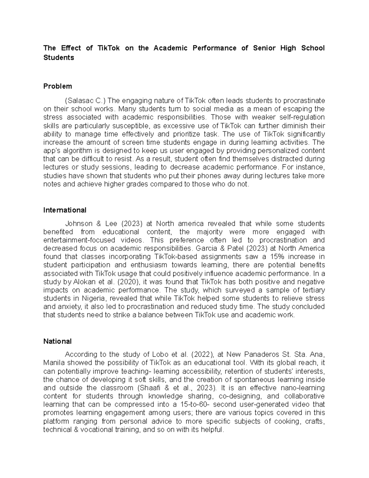 Practical-Research-2 - The Effect of TikTok on the Academic Performance ...