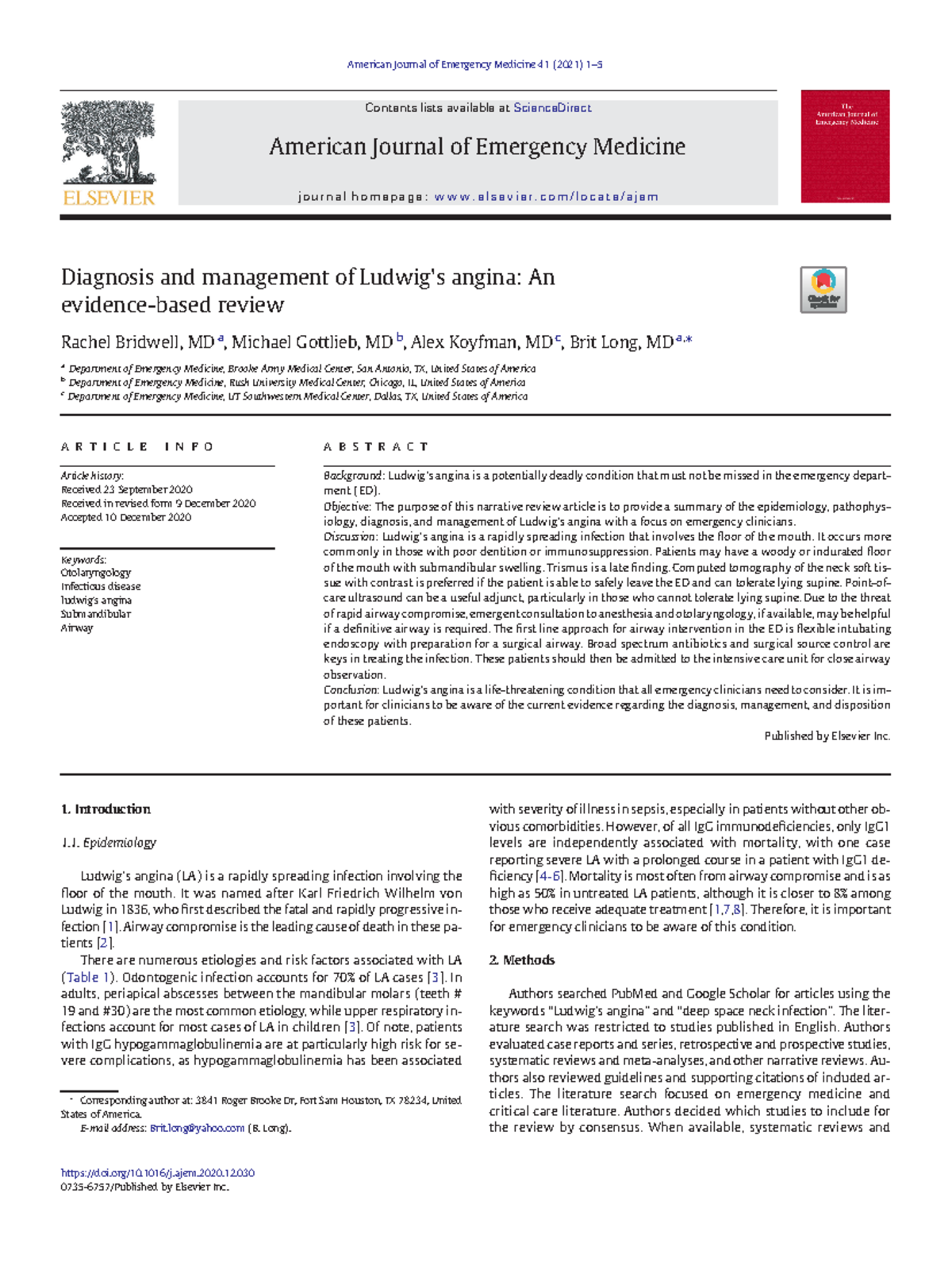 Angina ludwig - Jjkkkk - Diagnosis and management of Ludwig's angina ...