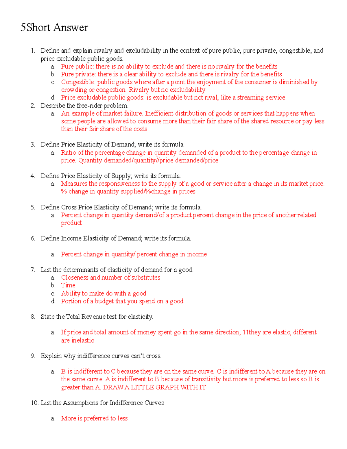 Revised Study Guide 2 - 5Short Answer Define and explain rivalry and ...