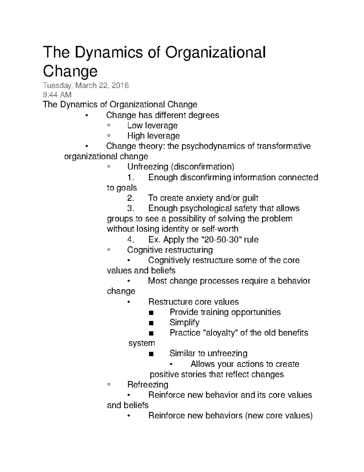 The Dynamics of Organizational Change - TheDy nami csofOr gani z at i ...