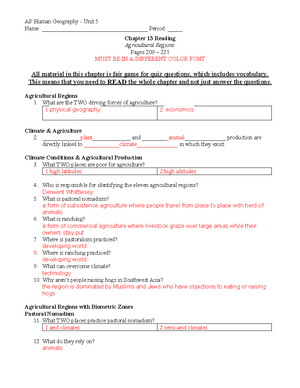 AP Human Geography CED Notes - UNIT ONE: THINKING GEOGRAPHICALLY 1 ...