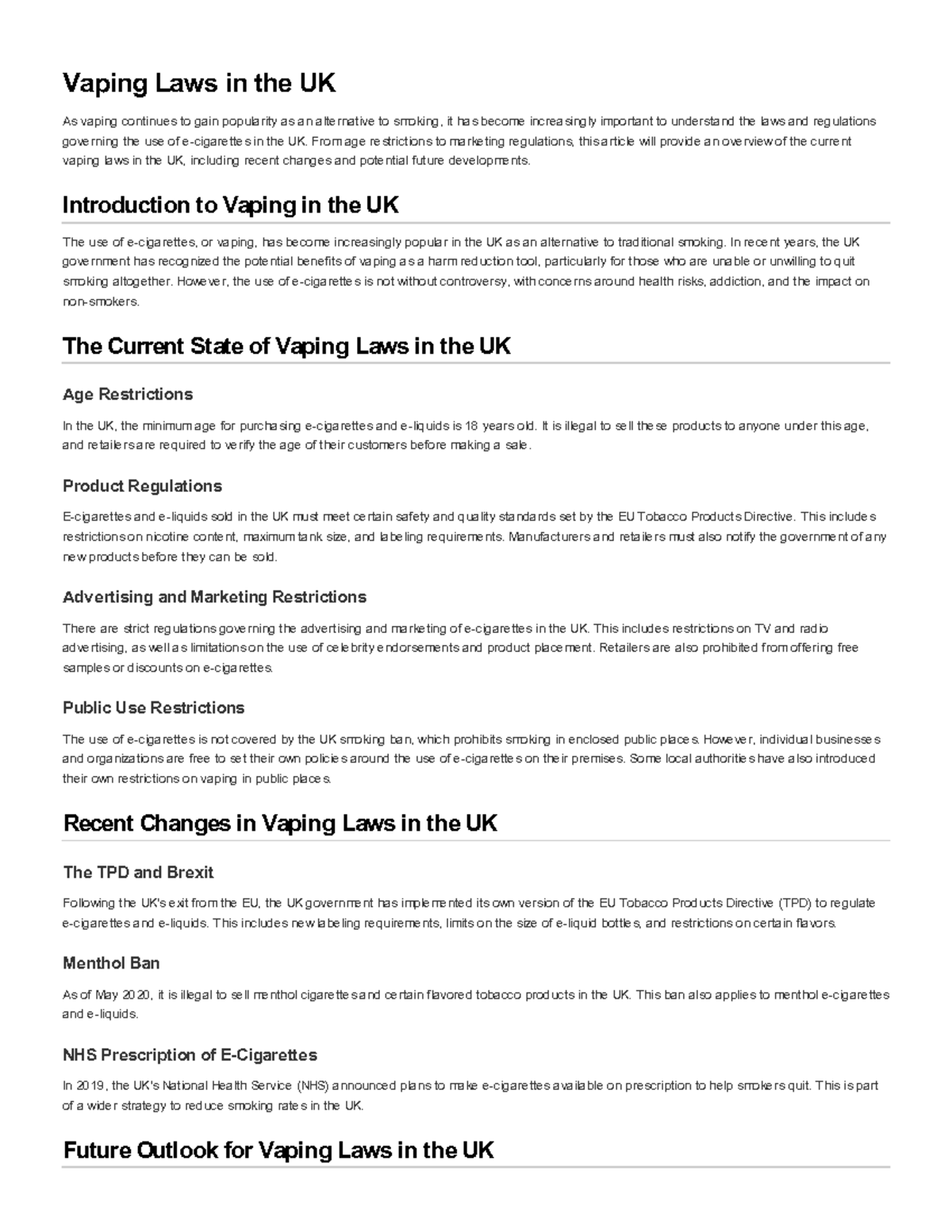 Vaping Laws in the UK - From age restrictions to marketing regulations ...
