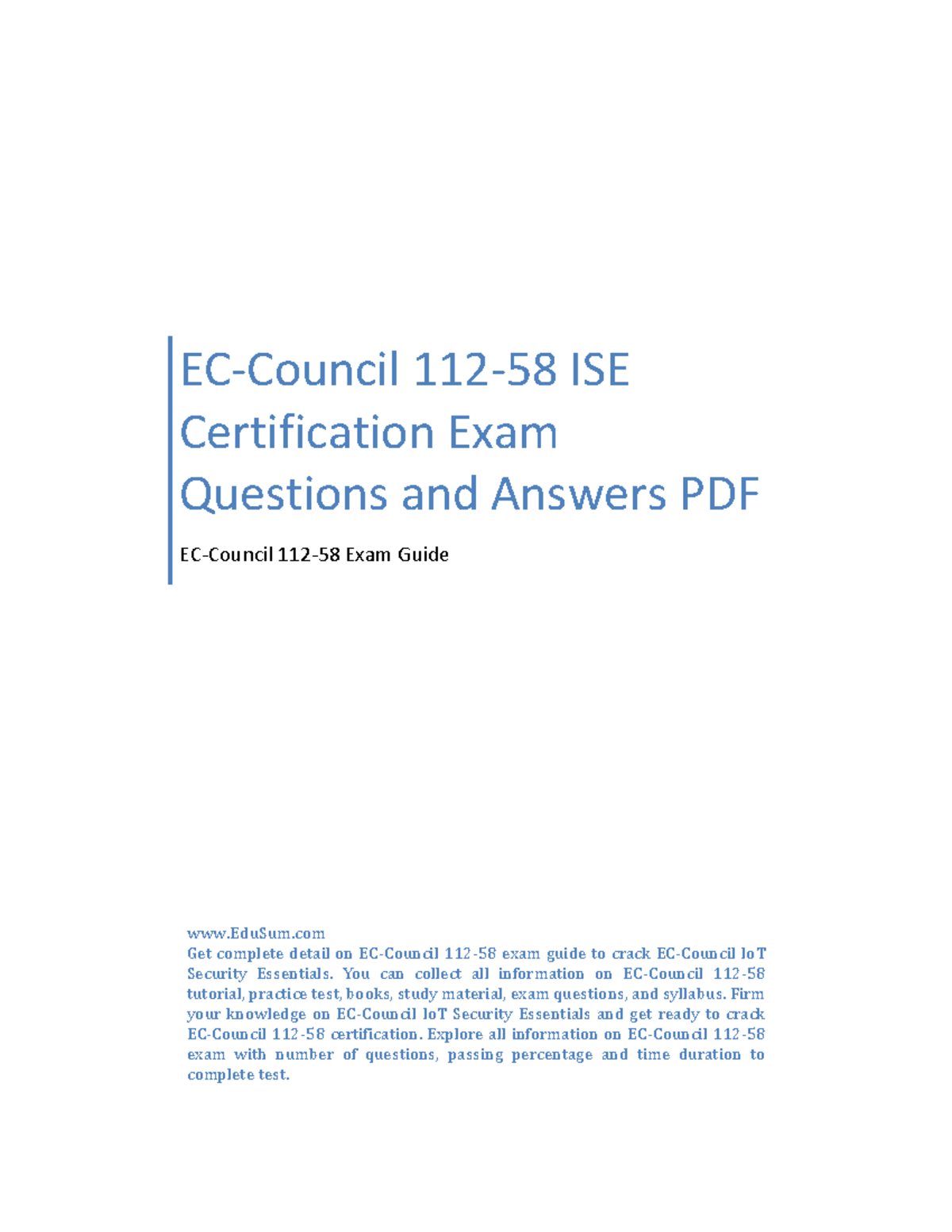 EC-Council 112-58 ISE Certification Exam Questions and Answers PDF - EC ...