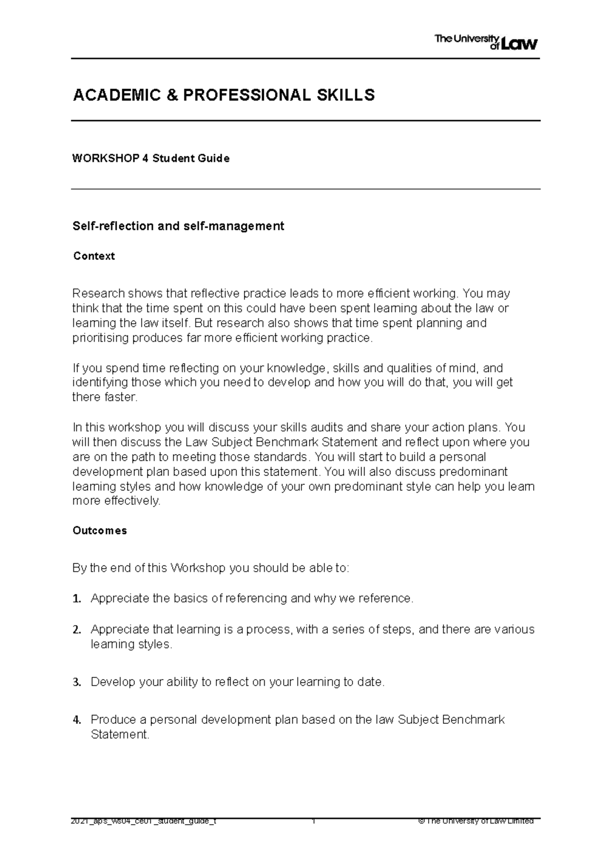 AP guide 4 - workshop notes - ACADEMIC & PROFESSIONAL SKILLS WORKSHOP 4 ...