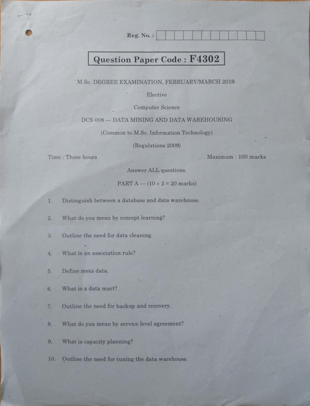 SEM 3 data warehousing and mining Question Set - Data Warehousing and Data Mining - Studocu