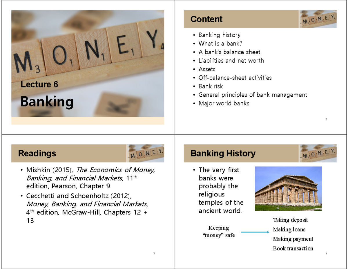 Lecture 6 - Banking - Material for practice - McGraw-Hill/Irwin Bank ...