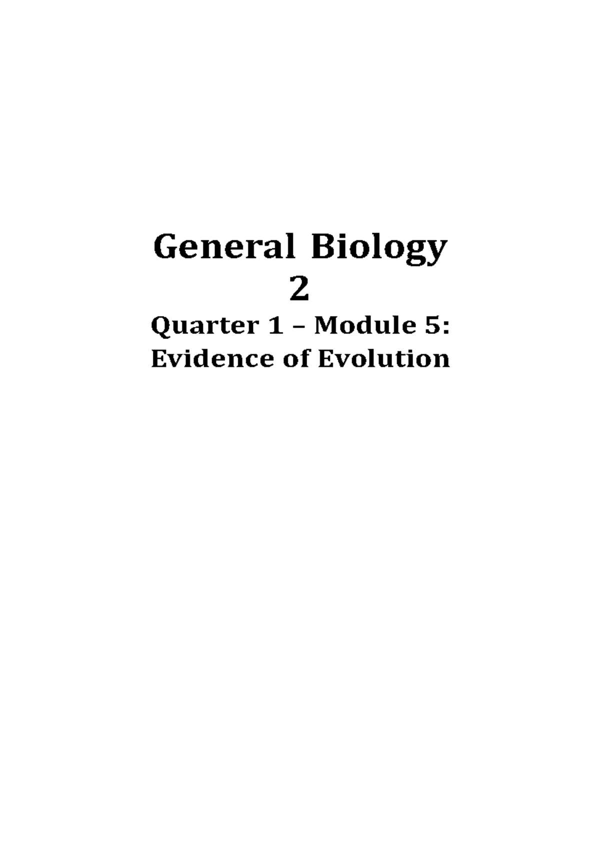 General Biology 2 - q1 - Module 5 - General Biology 2 Quarter 1 ...