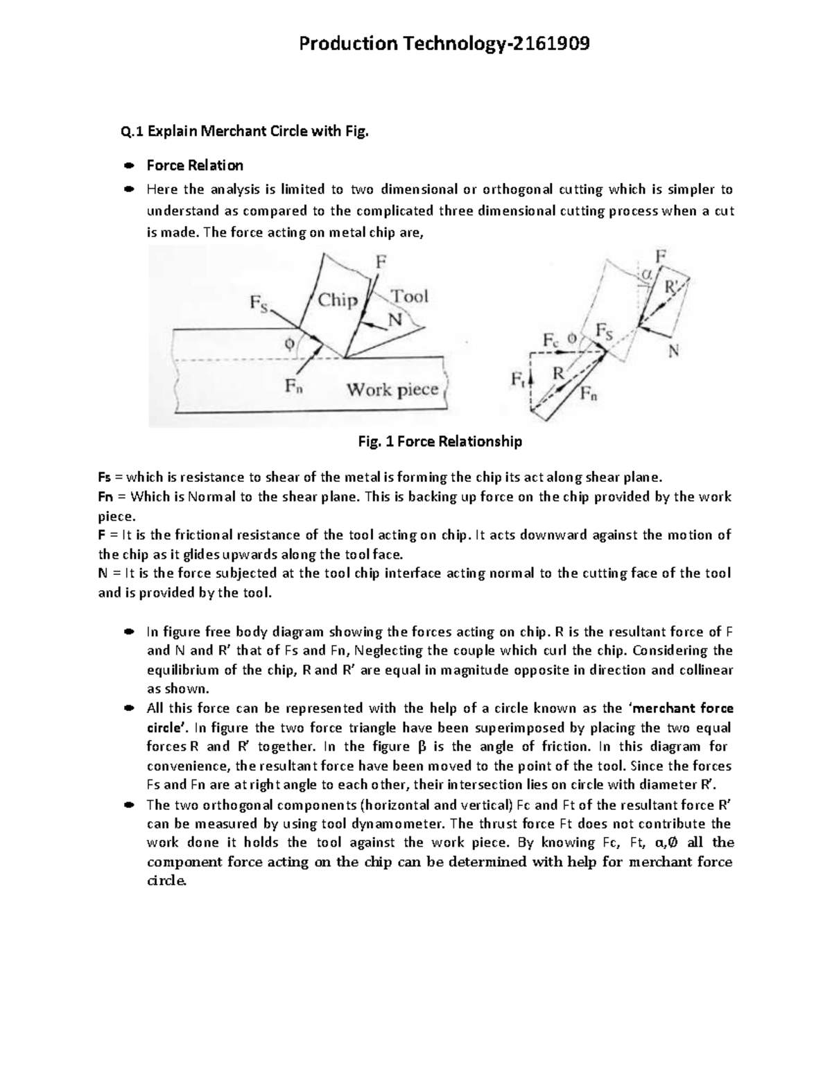 Production Technology-2161909 - Production Technology - GTU - Studocu
