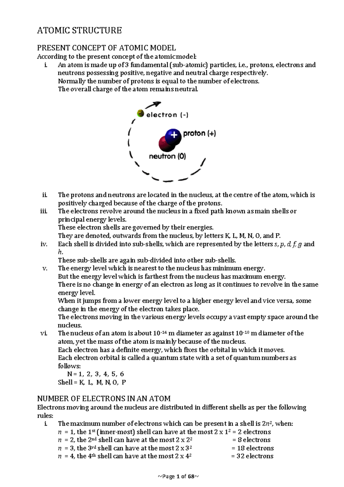 Materials Science Module Part 1 of 3 - ATOMIC STRUCTURE PRESENT CONCEPT ...