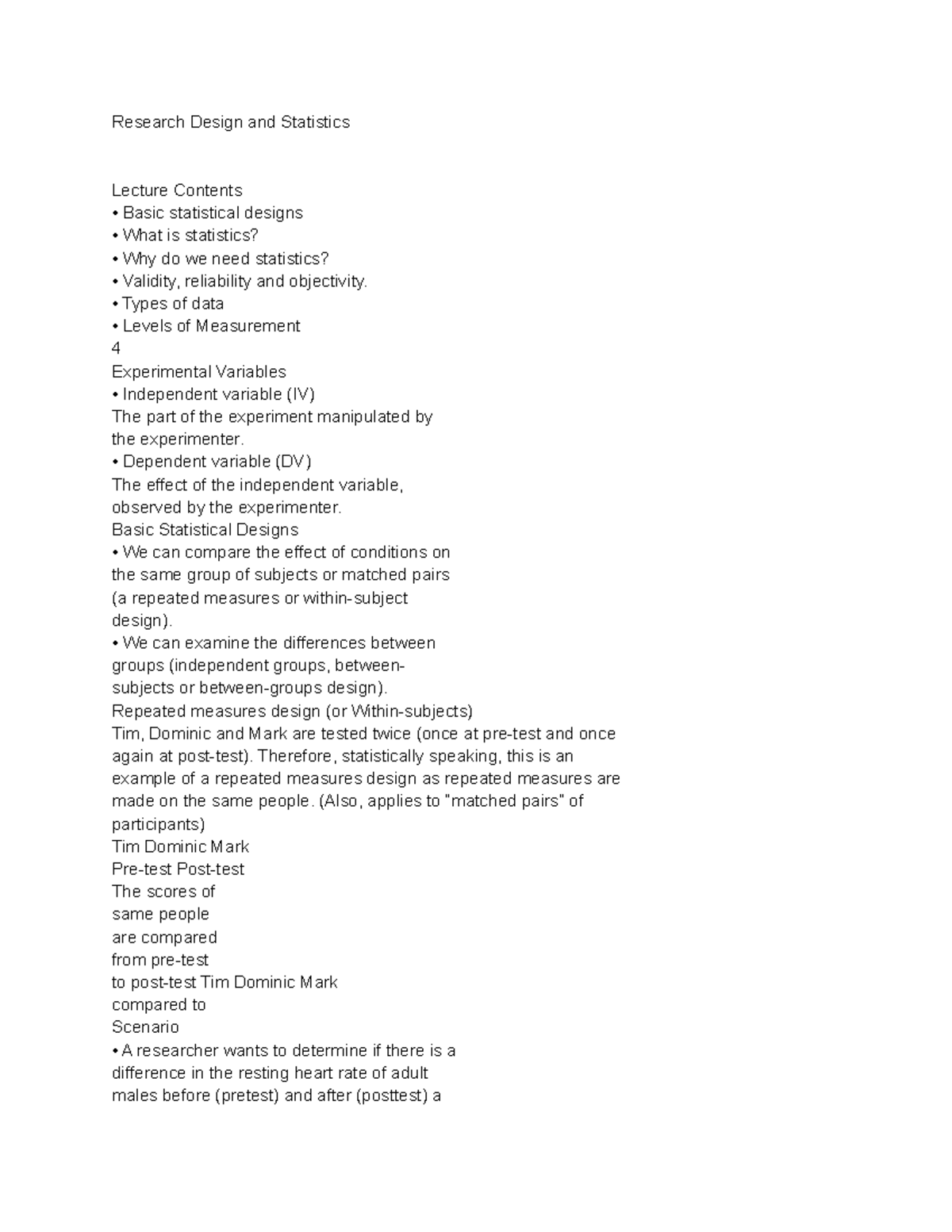 Research Design and Statistics - Research Design and Statistics Lecture ...